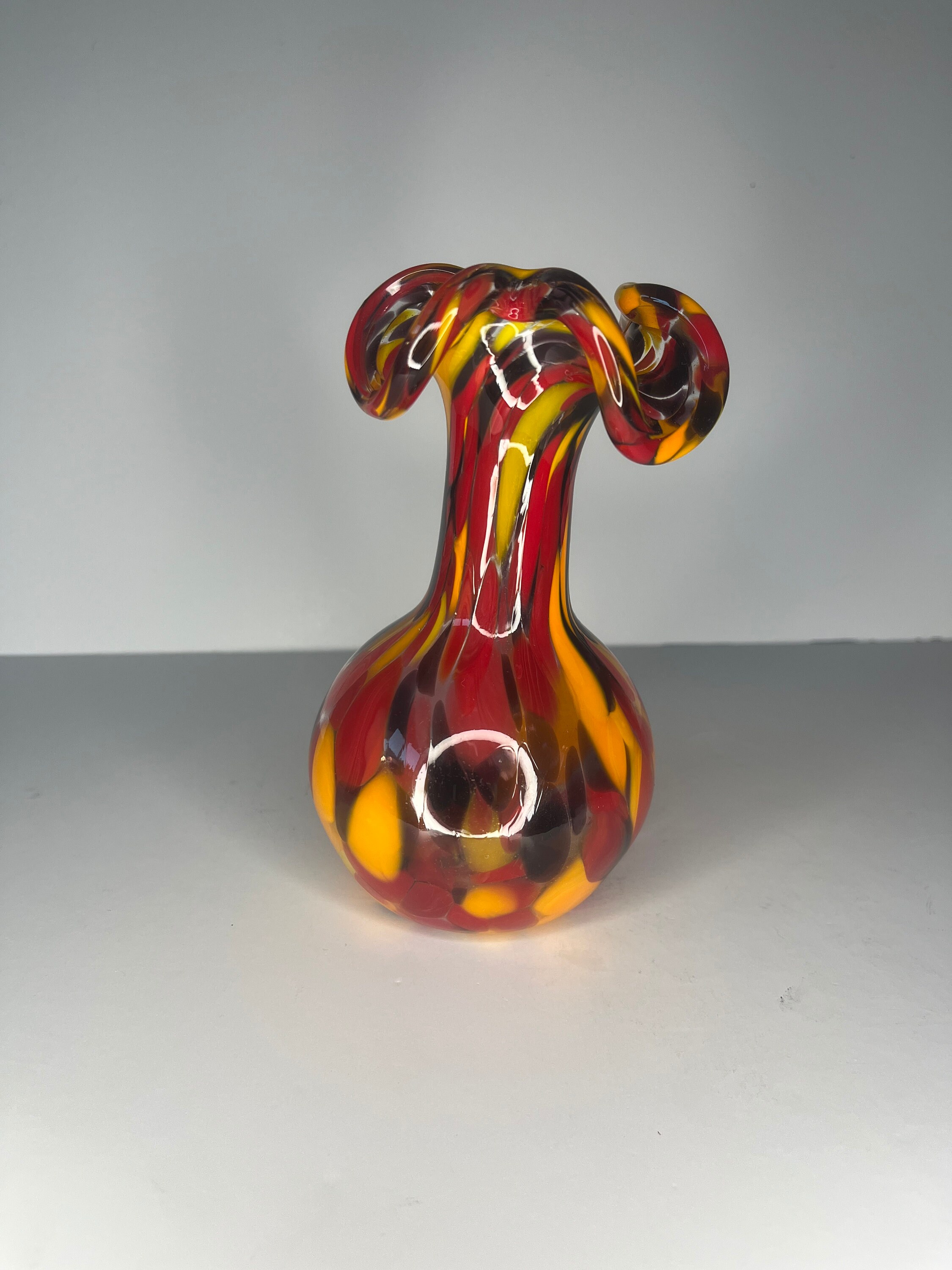 Vintage 6 Inch Hand-blown Art Glass Vase - Etsy