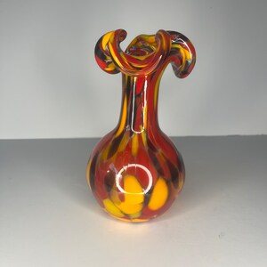 Vintage 6 Inch Hand-blown Art Glass Vase - Etsy