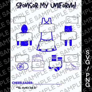 Royal Blue Cheerleading Fundaiser Template / Sponsor My Uniform ...