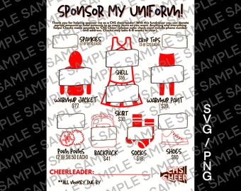 Green Sponsor My Uniform Template / Cheerleading Fundraiser Template ...
