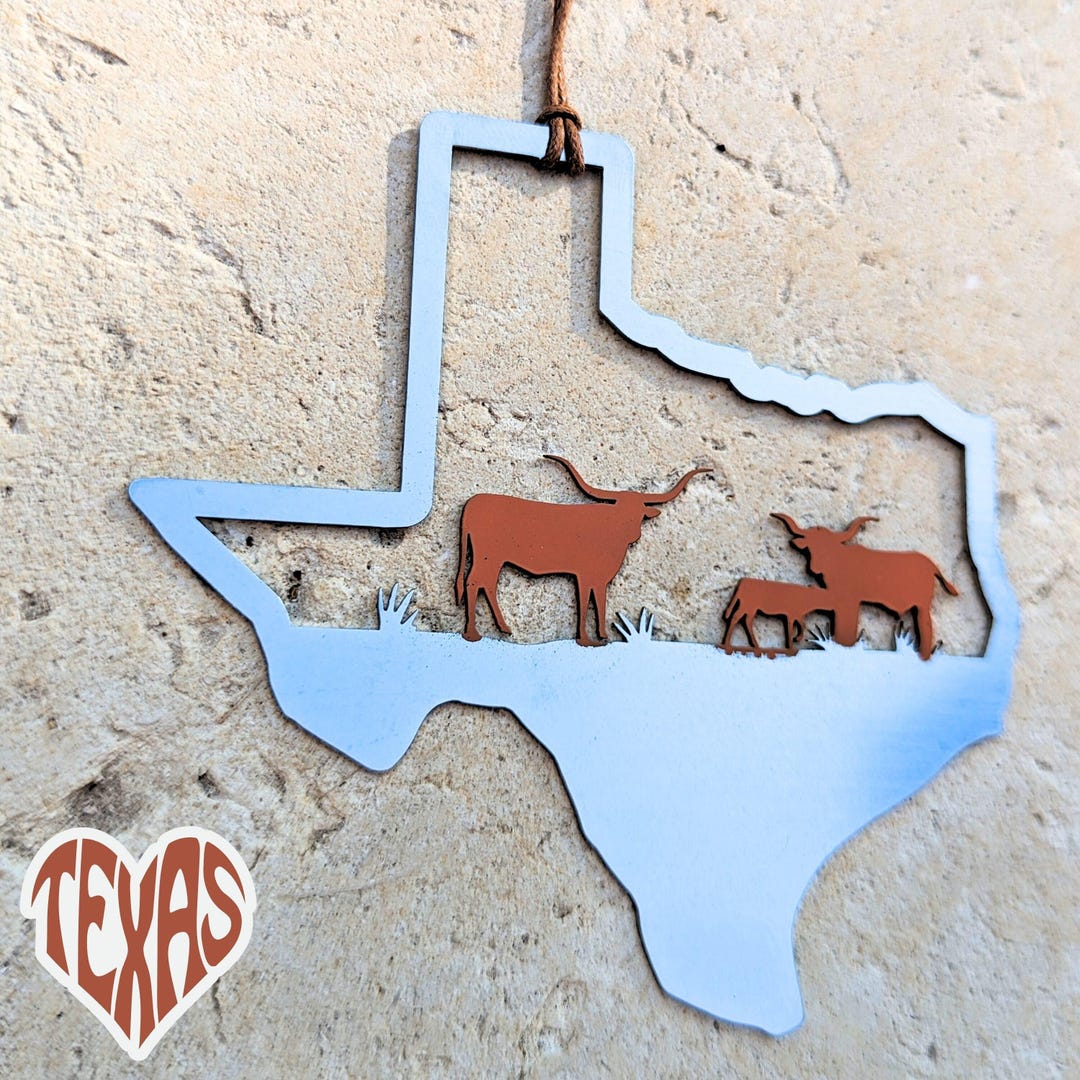 Texas Longhorns Ornament: Hand-painted Stainless Steel, Made in USA ...