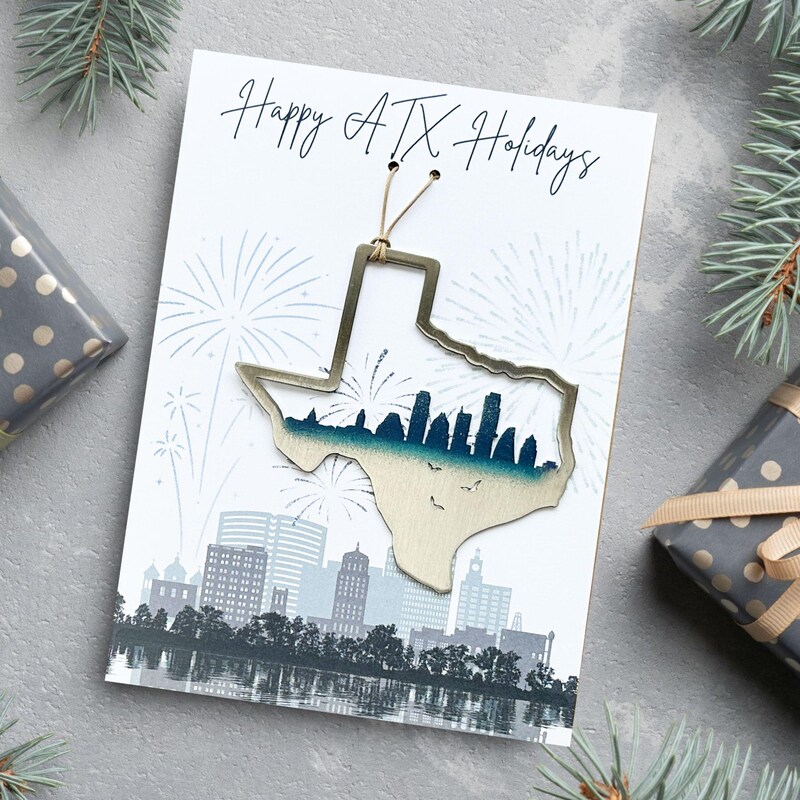 Texas Christmas Card - Etsy