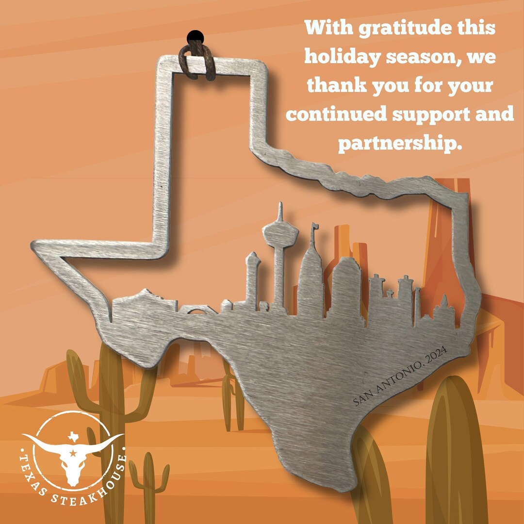 Texas Themed Personalized Corporate Ornaments – Usa-made, Logo Engraved ...