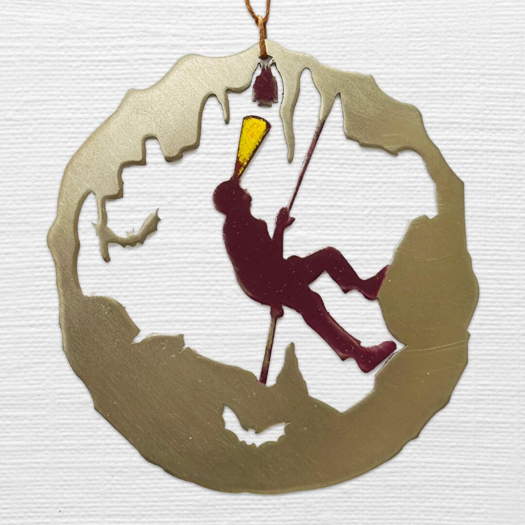 Bat Caver Ornament - Maroon Eggplant Color - Optional Engraving ...