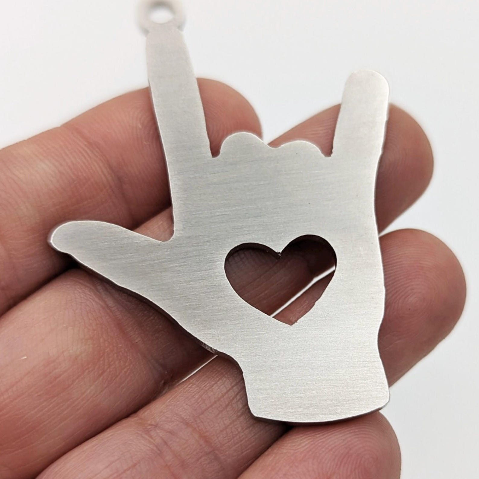ASL I Love You DIY Charm - Stainless Steel- Sustainable & Eco Friendly ...