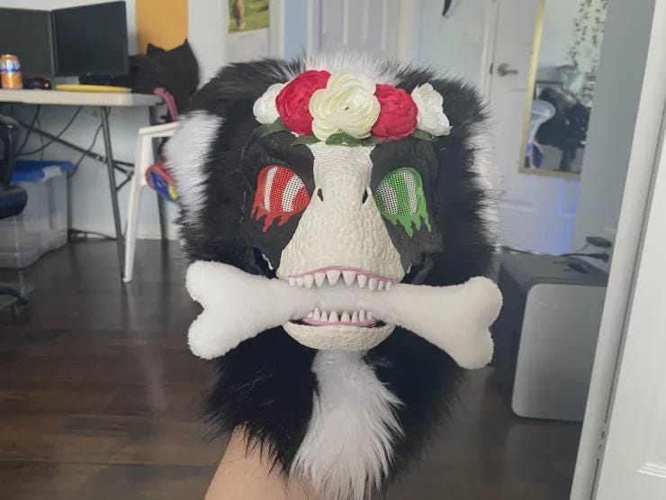 Custom Dino Mask Fursuit Head - Fully Furred (READ DESCRIPTION) - Etsy