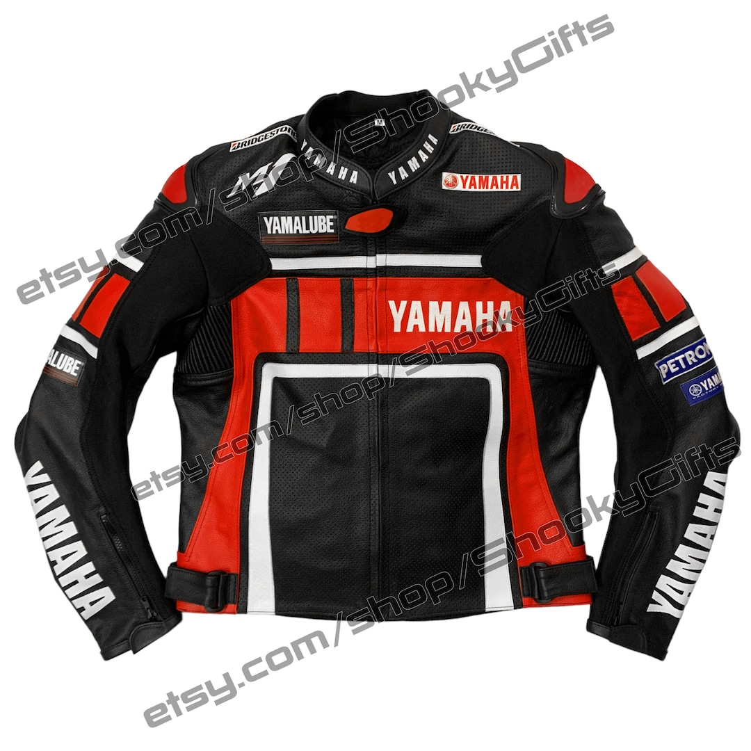Black Yamaha Leather Motorcycle Racing Jacket 60th Anniversary - Etsy