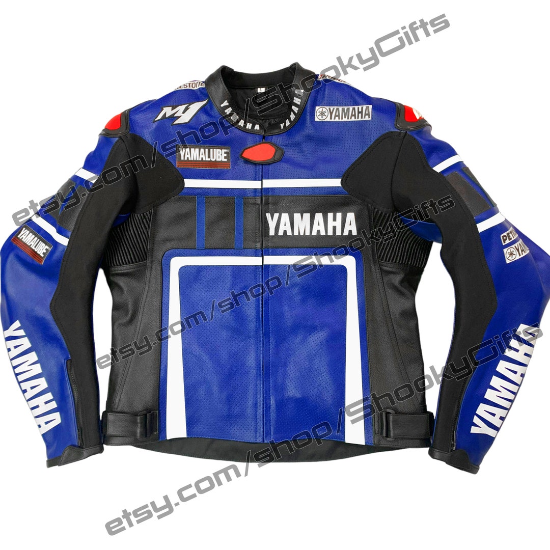 Blue Yamaha 60th Anniversary Leather Motorcycle Racing Jacket - Etsy