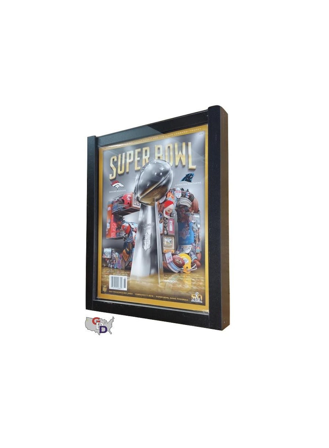Sports Game Program Display Case, Black Frame, UV Protecting, Display ...