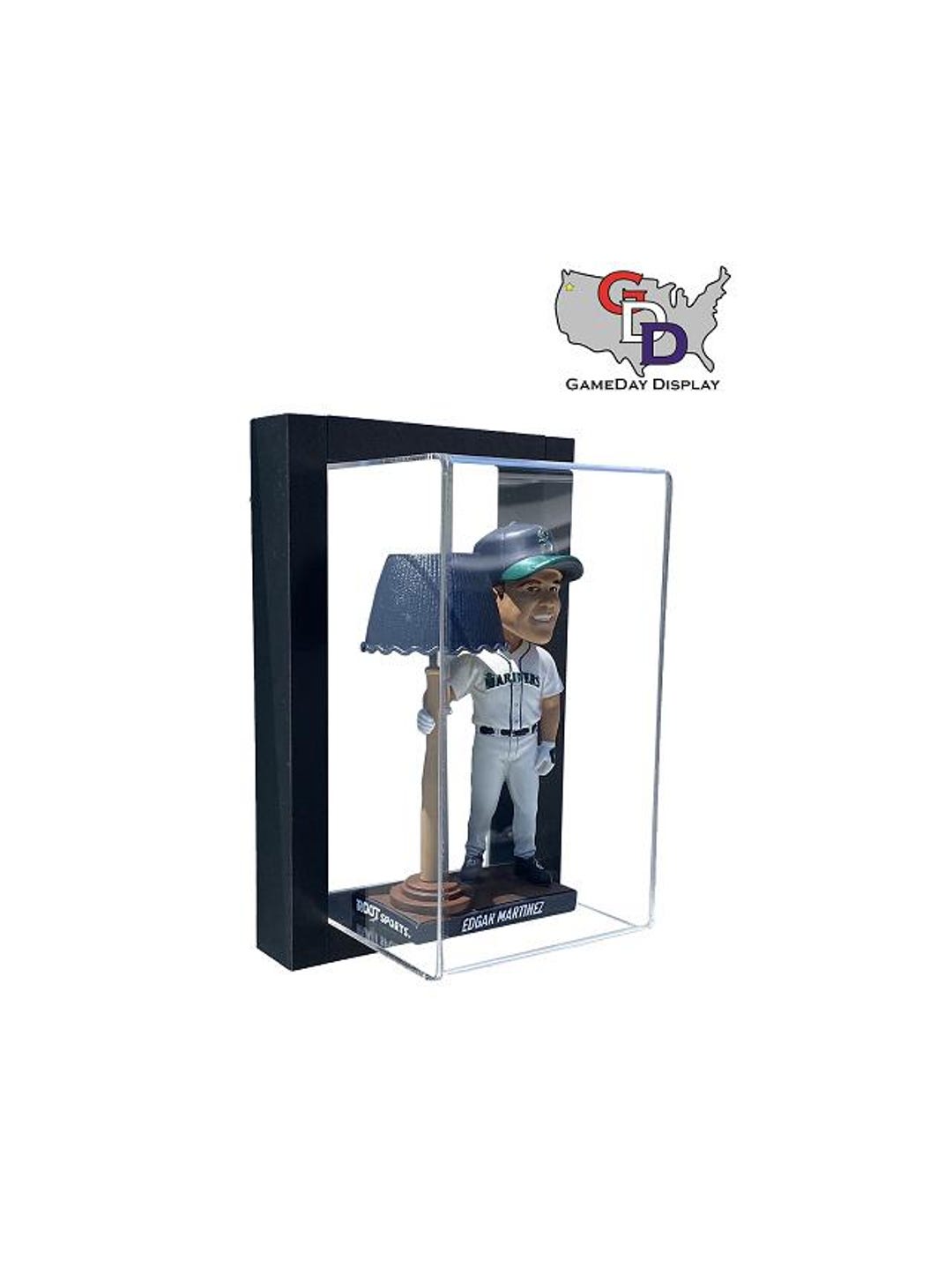 Wall Mount Bobblehead Display Case, UV Protecting Acrylic, Black Frame ...