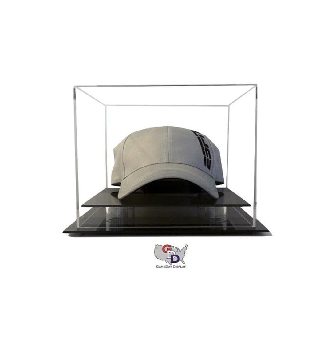 Acrylic Hat Display Case, UV Protecting, Crystal Clear With Black Base ...