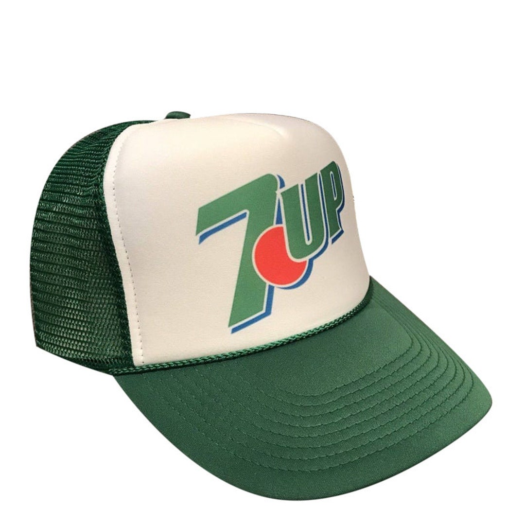 7UP Trucker Hat Vintage Snapback Hat Mesh Hat Green Hat Adjustable ...