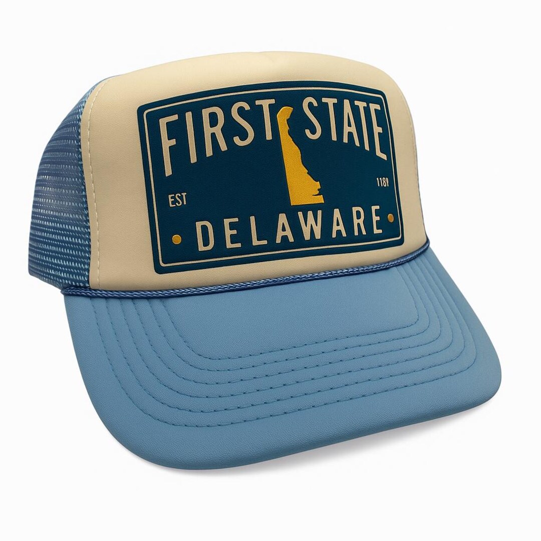 Delaware First State Trucker Hat Mesh Hat Vintage Snapback Hat ...