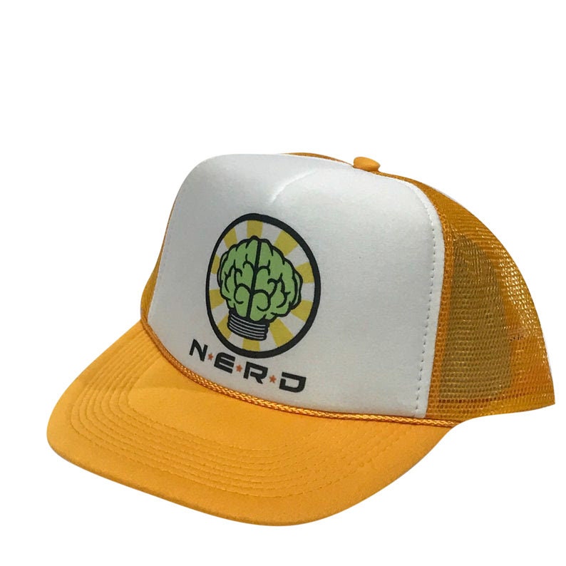 Yellow Nerd Trucker Hats | Retro Vintage Trucker Hat | Trendy Trucker ...