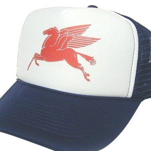 Mobil Trucker Hats Vintage Trucker Hat Adjustable Trucker - Etsy