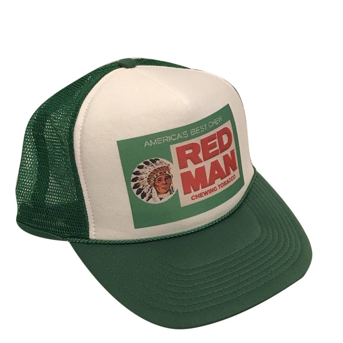 Redman Tobacco Trucker Hat Vintage Snapback Hat Mesh Hat Green Hat ...