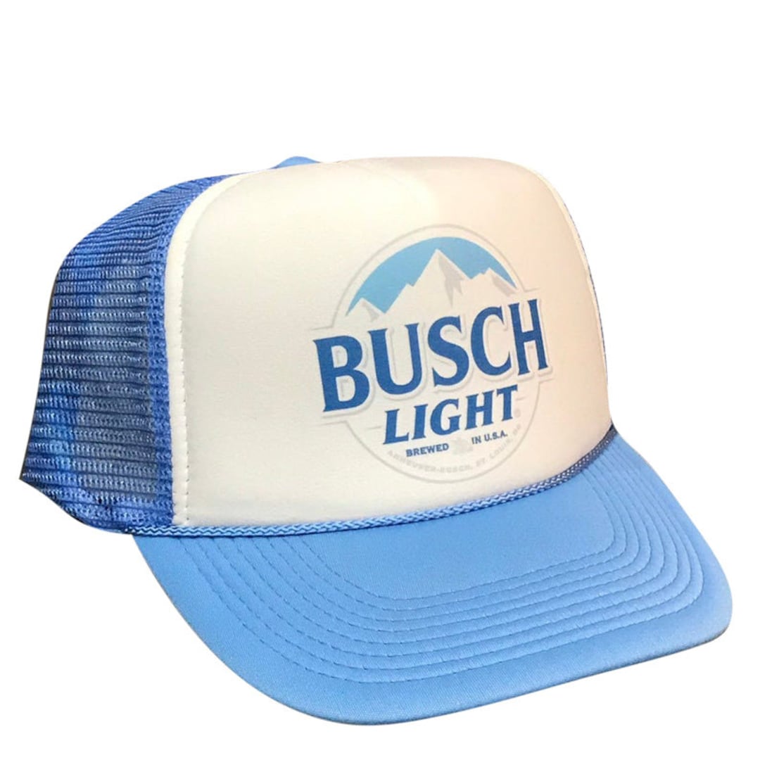 Busch Light Beer Trucker Hat Vintage Snapback Hat Mesh Hat Baby Blue ...