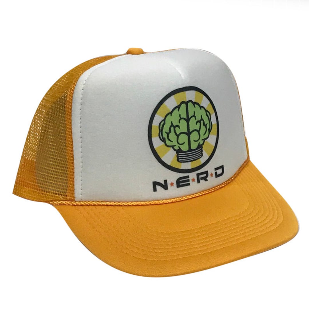 Yellow Nerd Trucker Hats | Retro Vintage Trucker Hat | Trendy Trucker ...