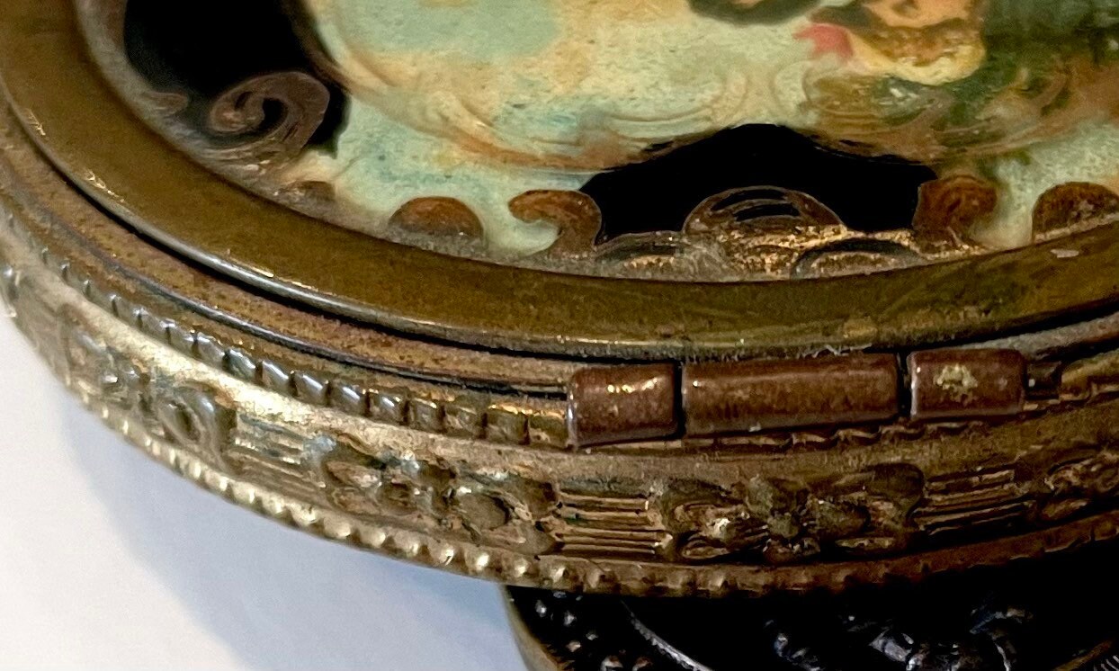 1920s Compact People Enamel Rococo Brass Powder Extraordinary - Etsy