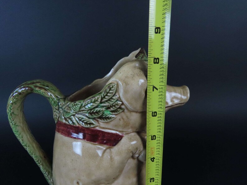 Antique French Majolica Pig Pitcher Frie Onnaing 19th Century in France ...