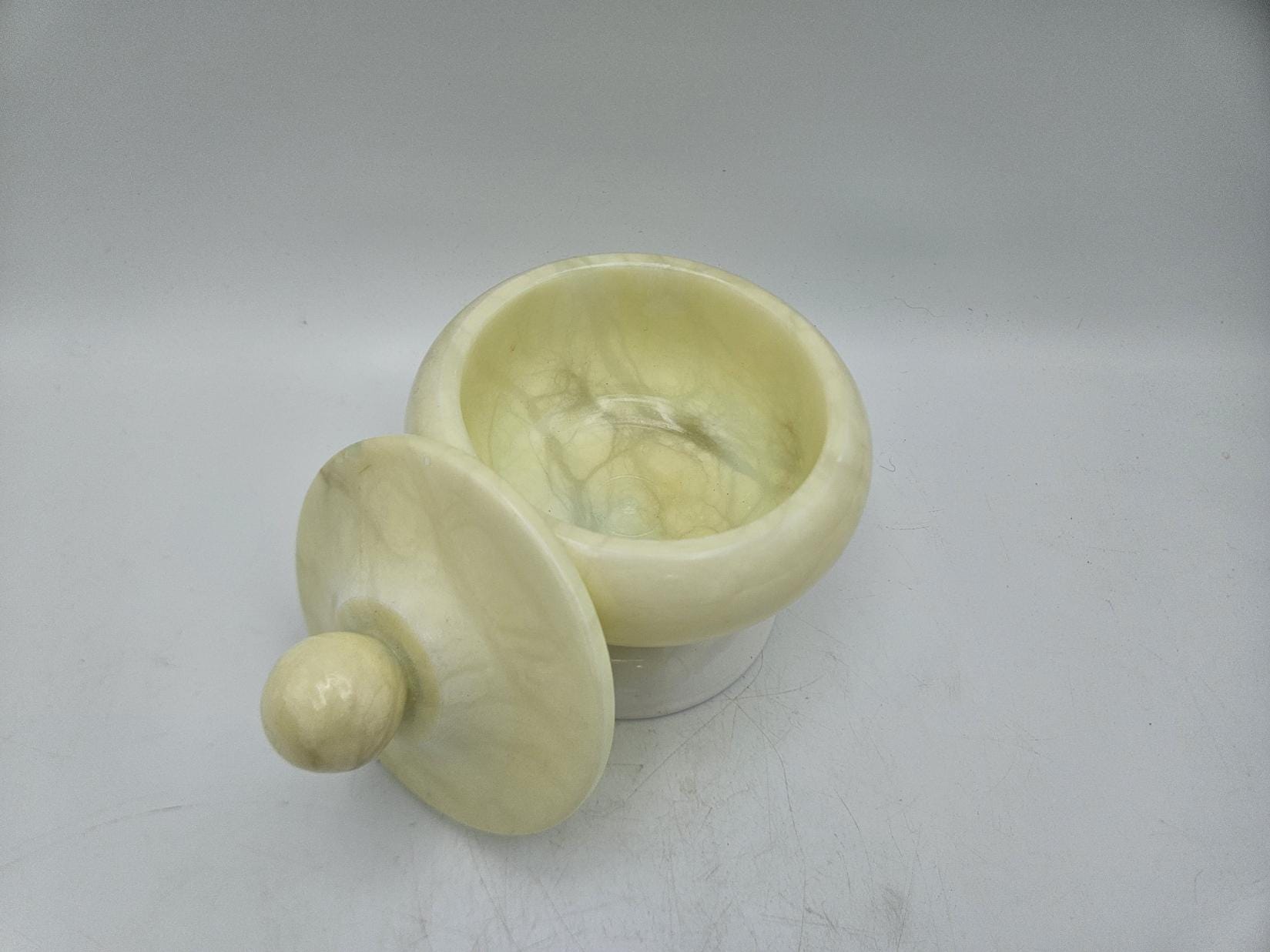 Vintage Lidded Alabaster Jar - Etsy