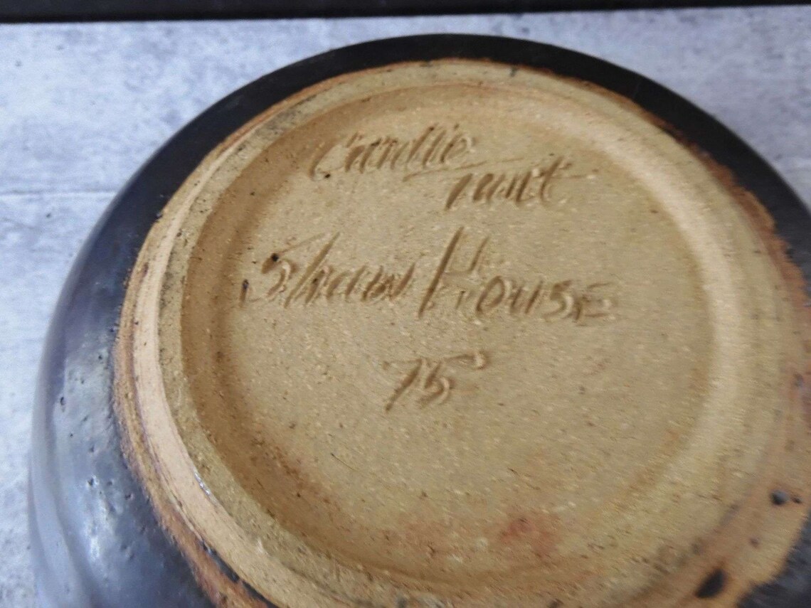 Vintage Glazed Pottery Baking Dish, Signed by Artist - Etsy