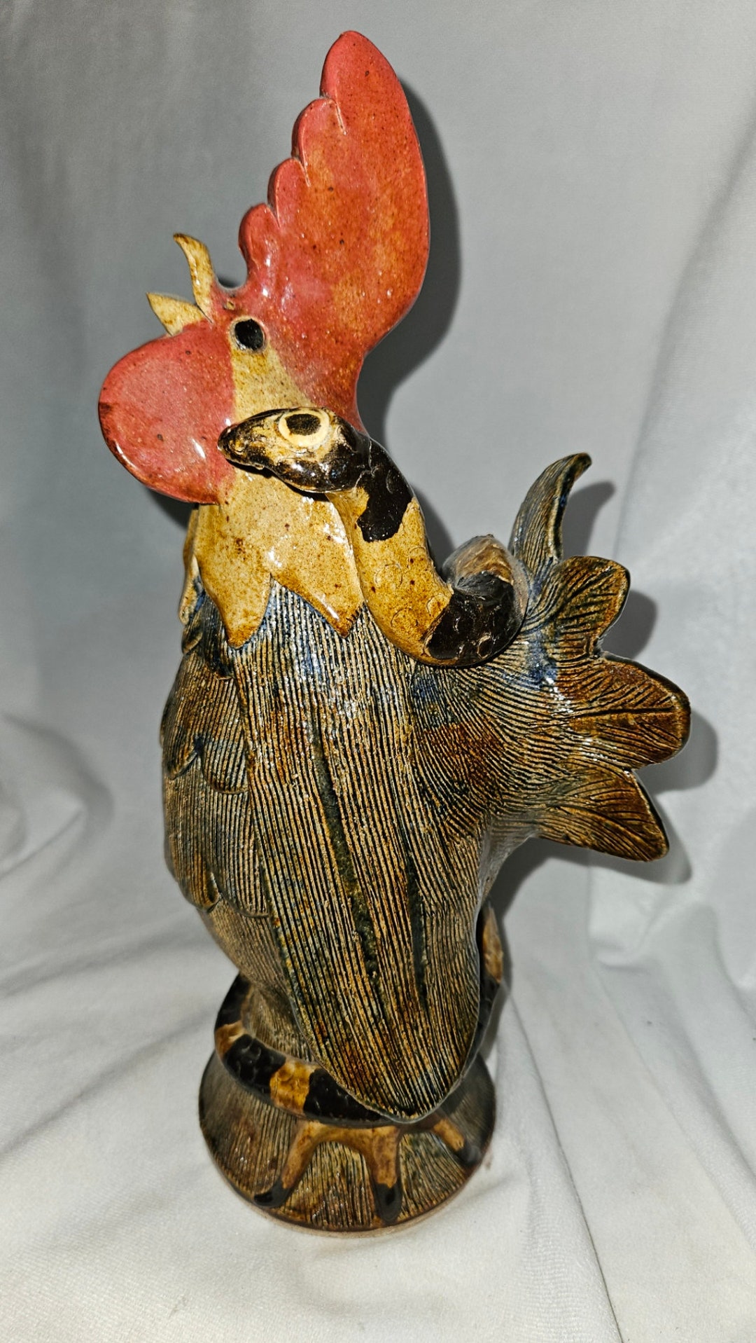 Steve Turpin Rooster and Snake Sculpture - Etsy
