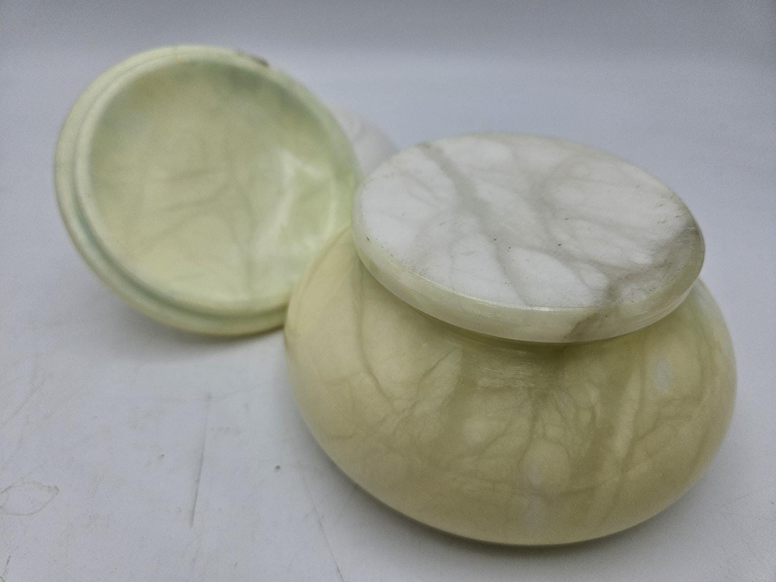 Vintage Lidded Alabaster Jar - Etsy