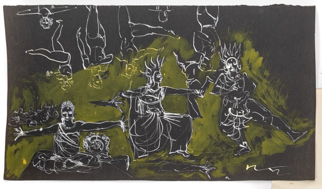 Original Drawing With Gouache by Joseph Capozio - Etsy