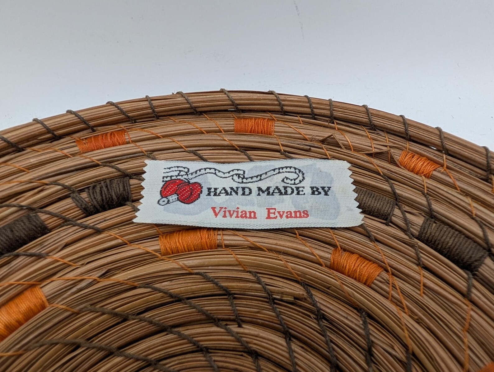 Handcrafted Longleaf Pine Needle Basket With Brown and Orange by Vivian ...