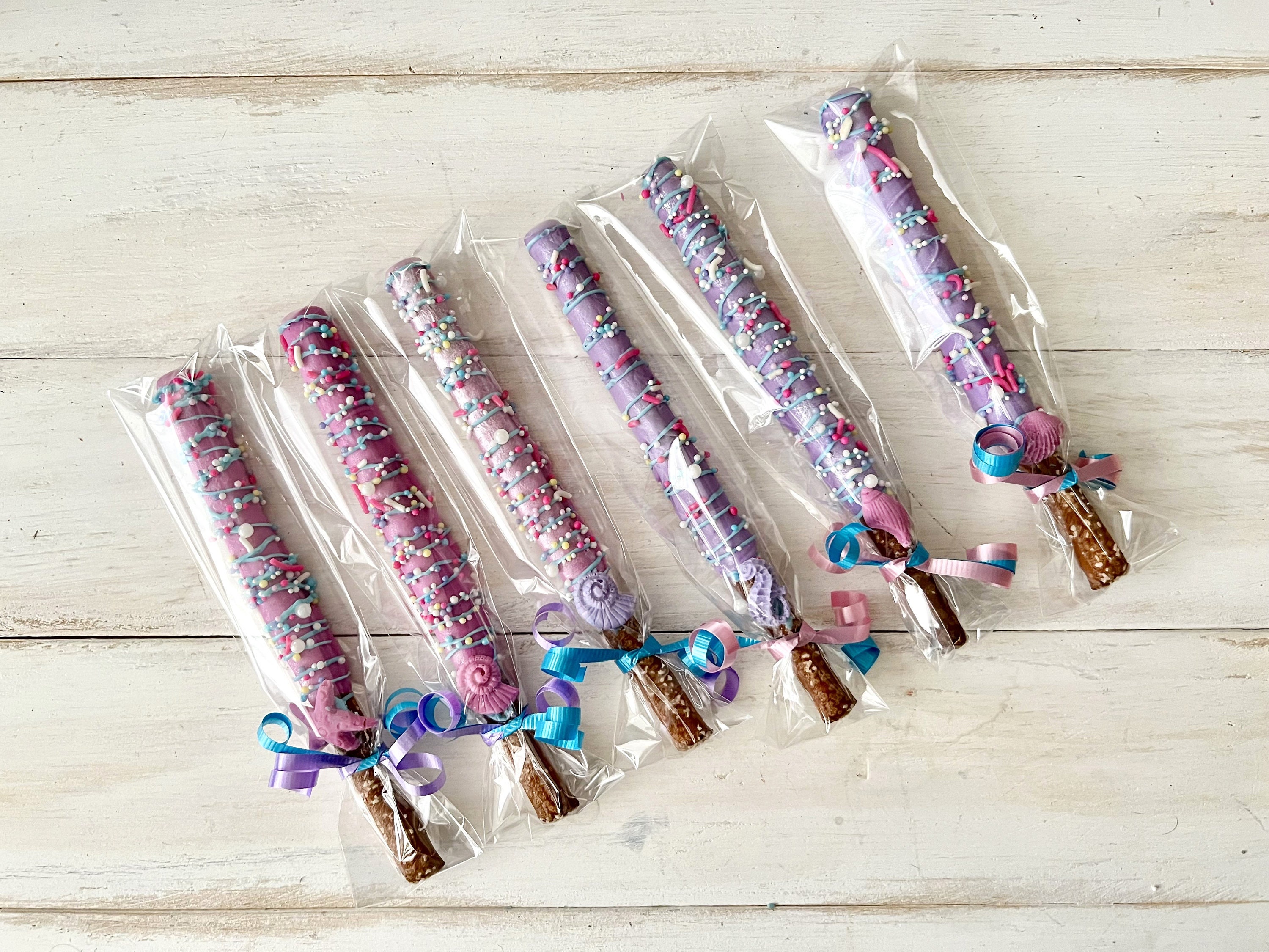 Little Mermaid Chocolate Pretzels, Little Mermaid Theme Party Pretzels ...