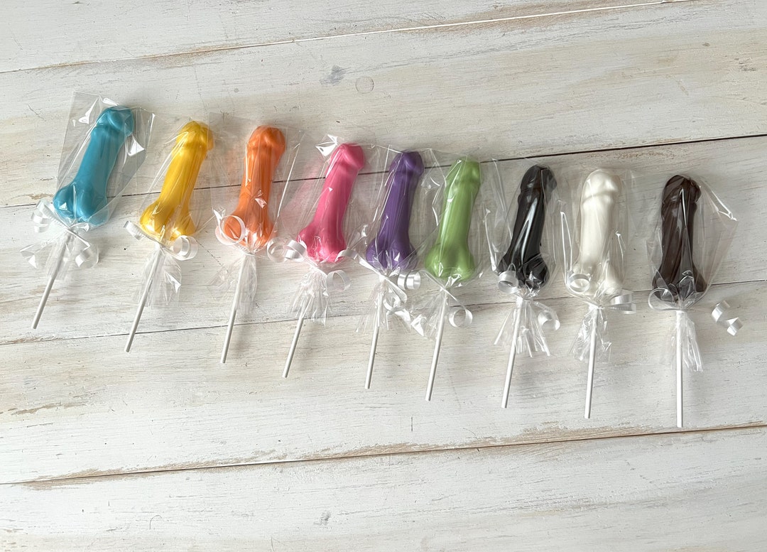 SET OF 12 Chocolate Penis Lollipops, Bachelorette Party Favors, Penis ...