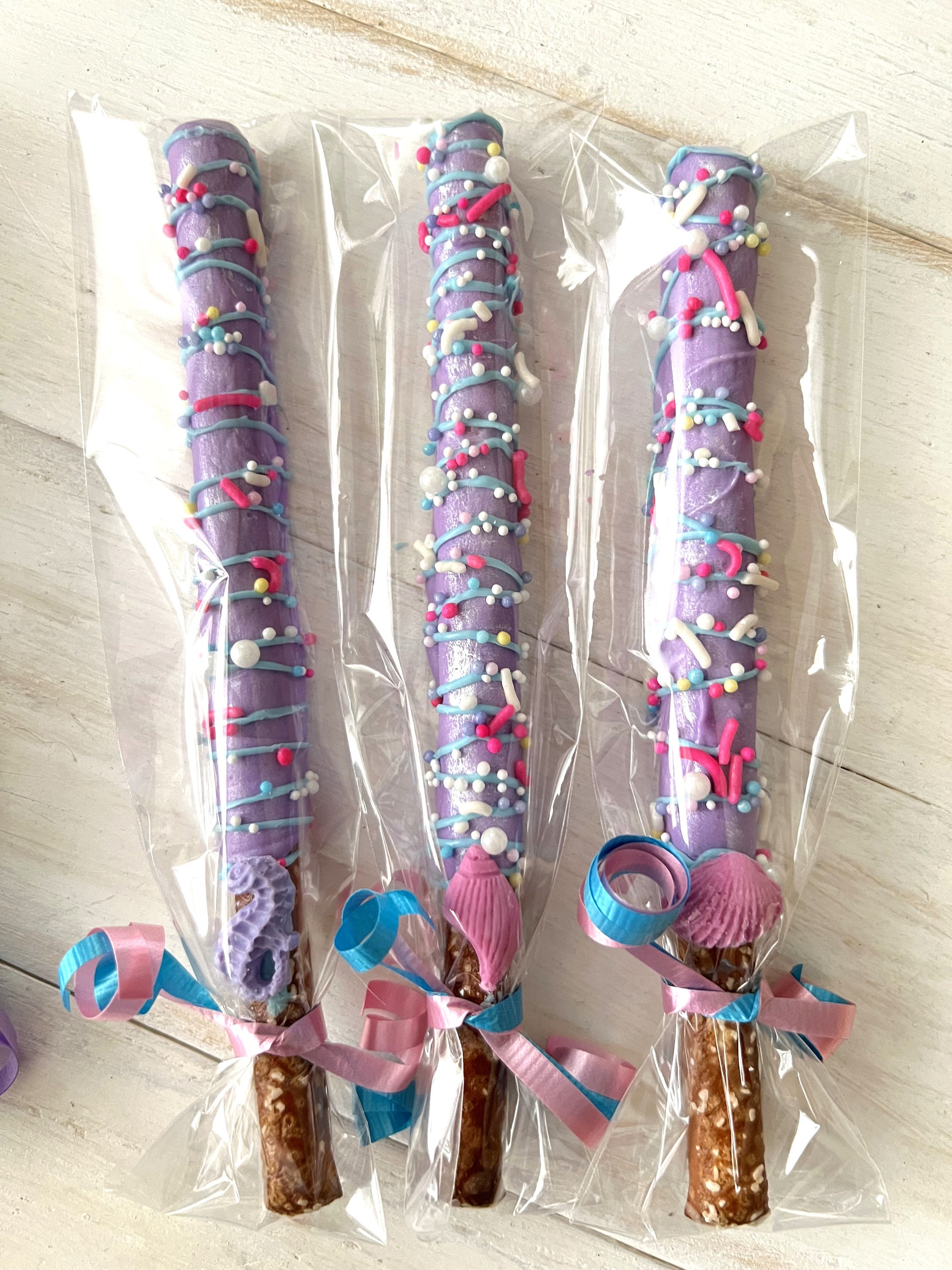 Little Mermaid Chocolate Pretzels, Little Mermaid Theme Party Pretzels ...