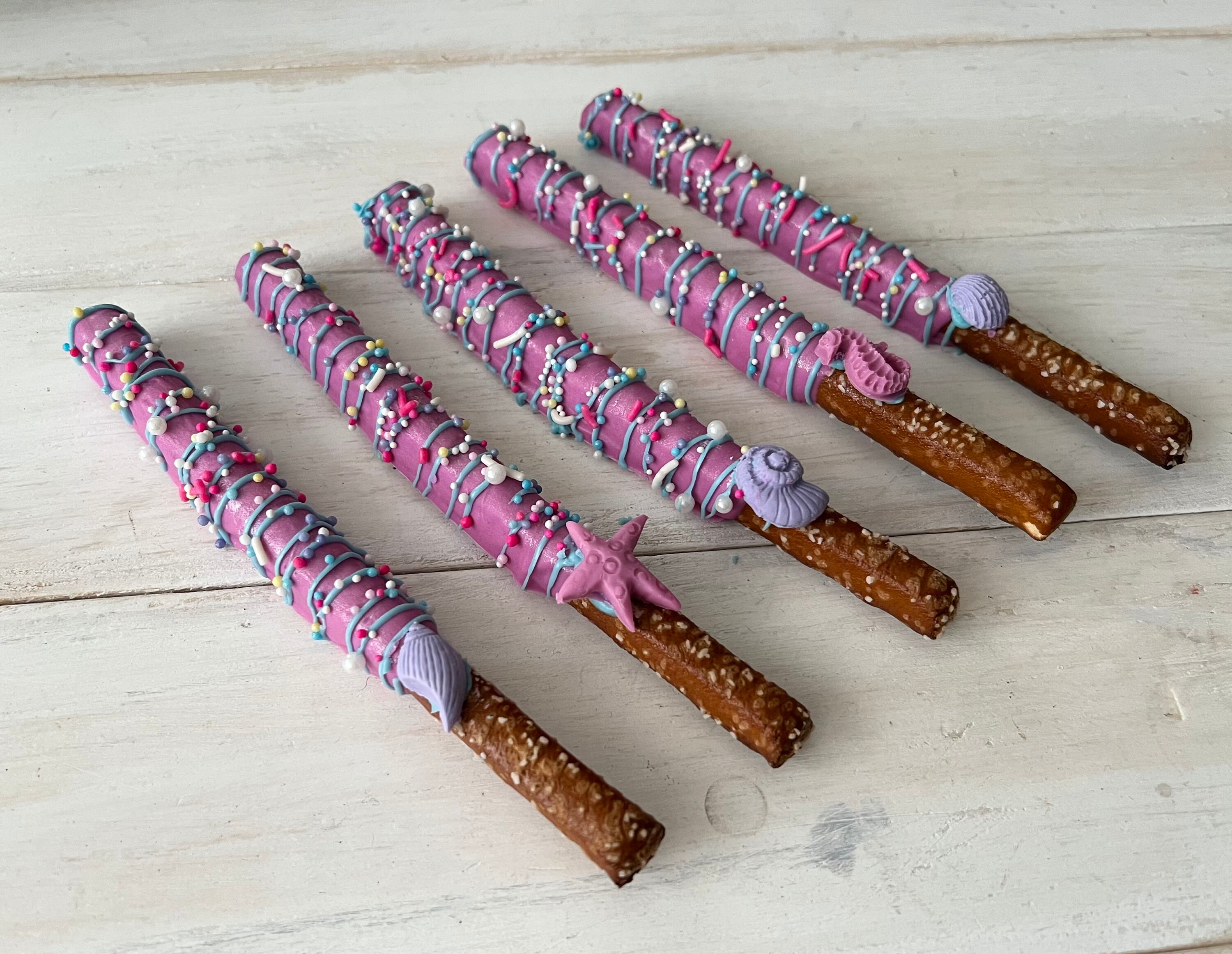 Little Mermaid Chocolate Pretzels, Little Mermaid Theme Party Pretzels ...