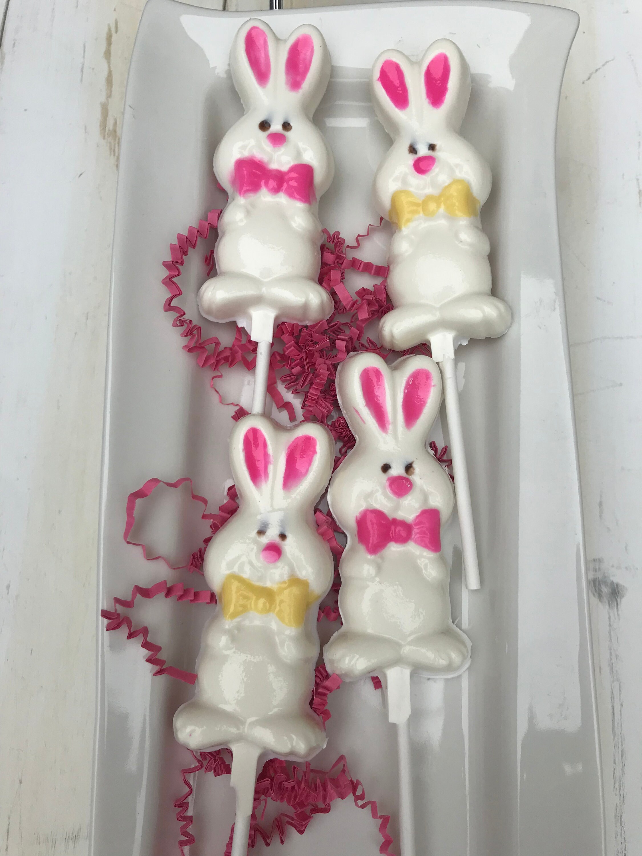 Easter Bunny Chocolate Lollipops, Easter Lollipops , Set of 4 - Etsy