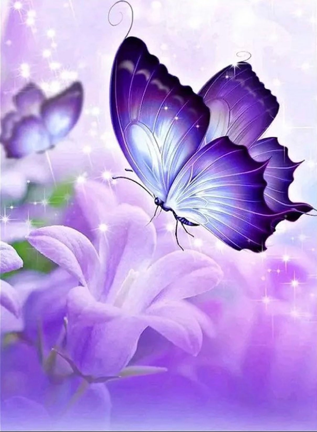 5D Diamond Painting Full Drill Kit Purple Butterflies 20 X 30cm - Etsy