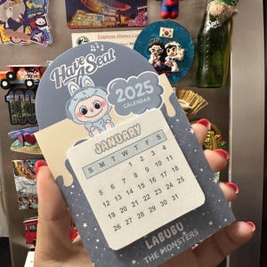Labubu Magnetic Calendar, 2025 Magnetic Calendar, Cute Calendar, the ...