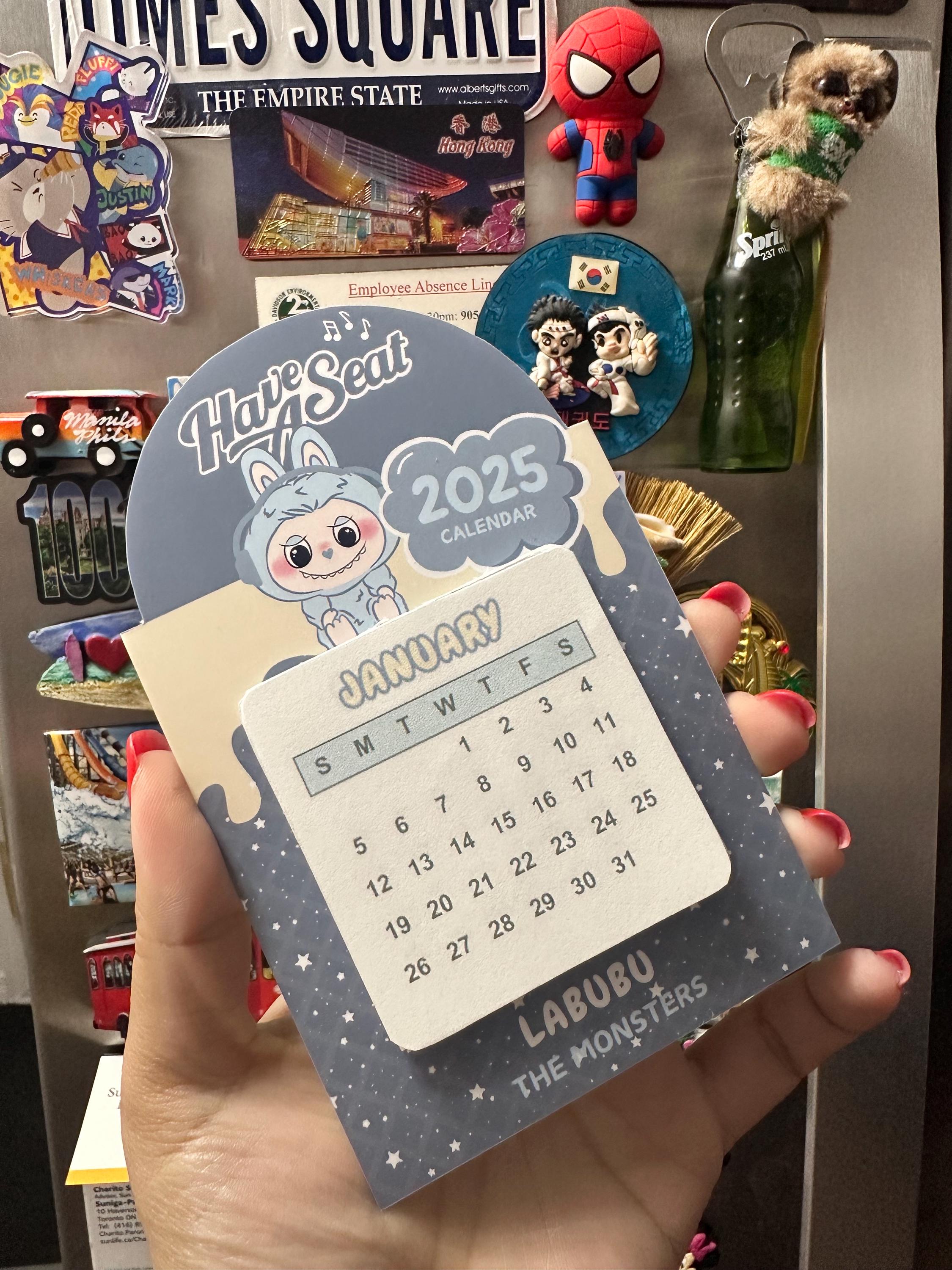 Labubu Magnetic Calendar, 2025 Magnetic Calendar, Cute Calendar, the ...