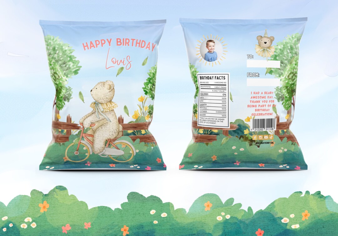 Custom Birthday Chip Bag, Personalized Birthday Favors, Personalized ...