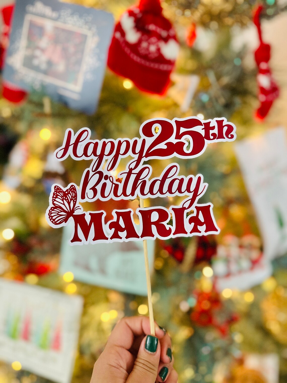 Happy Birthday Red Topper, Happy Birthday Cake Topper, Cake Topper ...