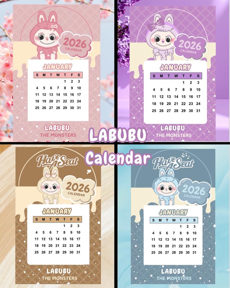 Labubu Magnetic Desk Calendar, the Monsters 2026 - Etsy