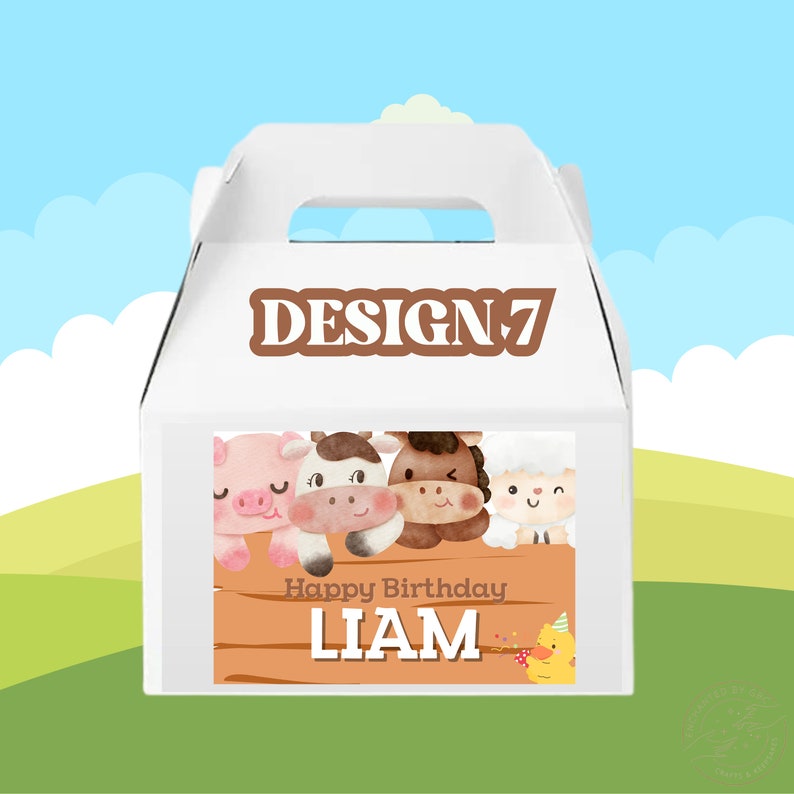 Farm Birthday Gable Box, Farm Animal Themed Gable Box, Physical Product ...