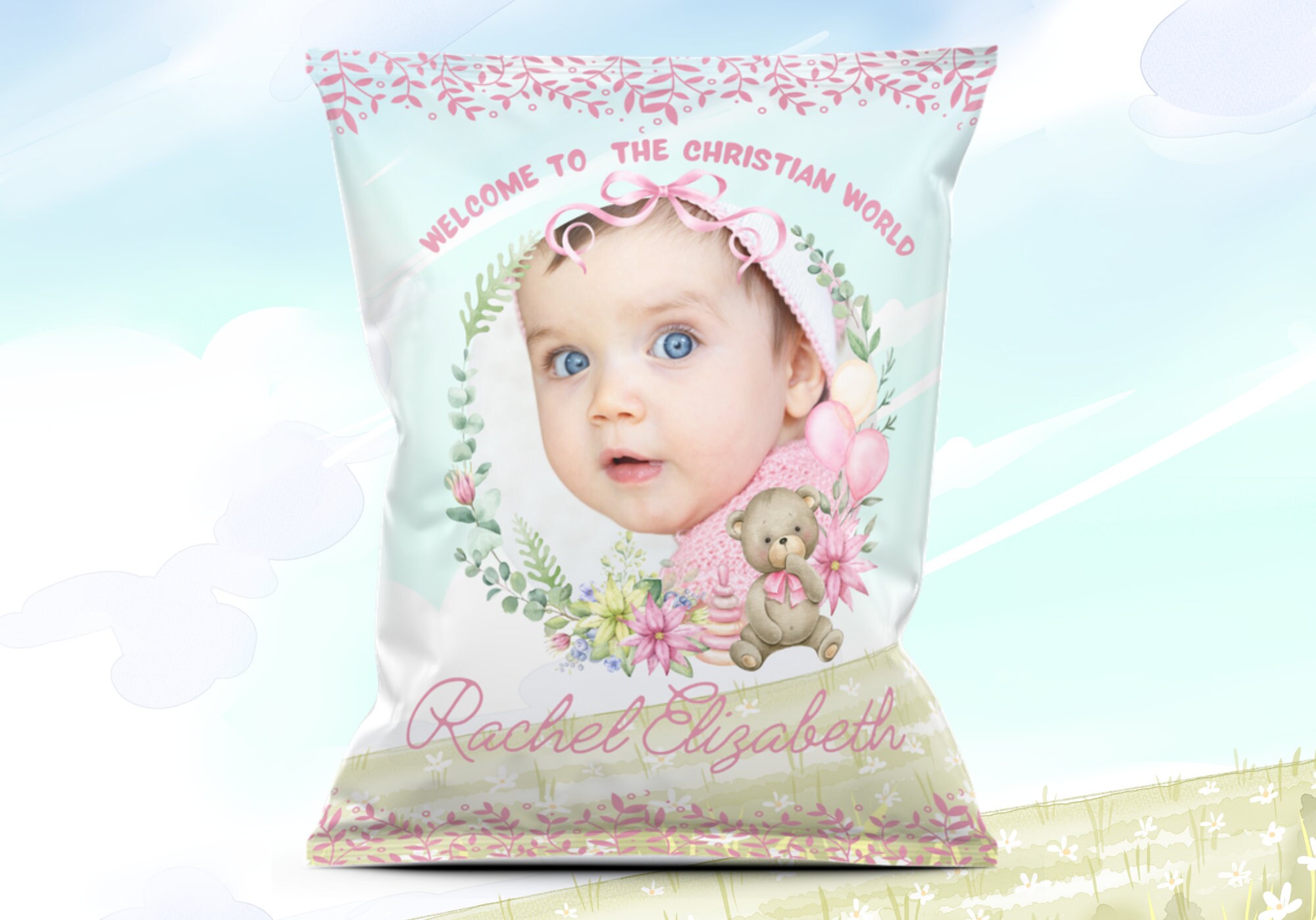 Custom Christening Chip Bag, Personalized Christening Favors ...