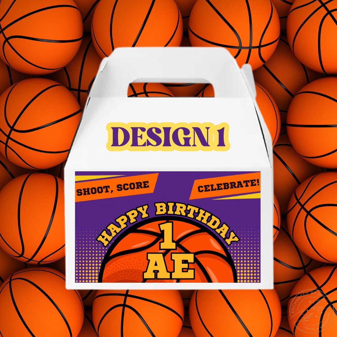 Basketball Theme Gable Box, Basketball Giveaways, Purple Basketball ...