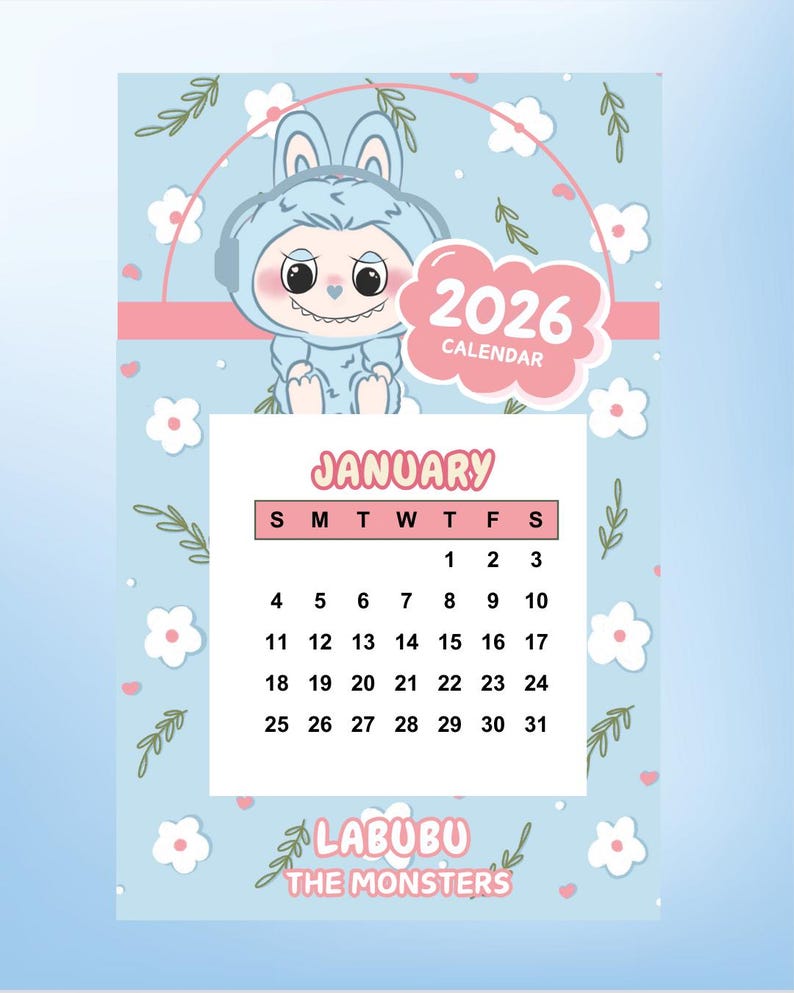 Labubu Magnetic Calendar, the Monsters 2026, New Year Gift, Magnetic ...