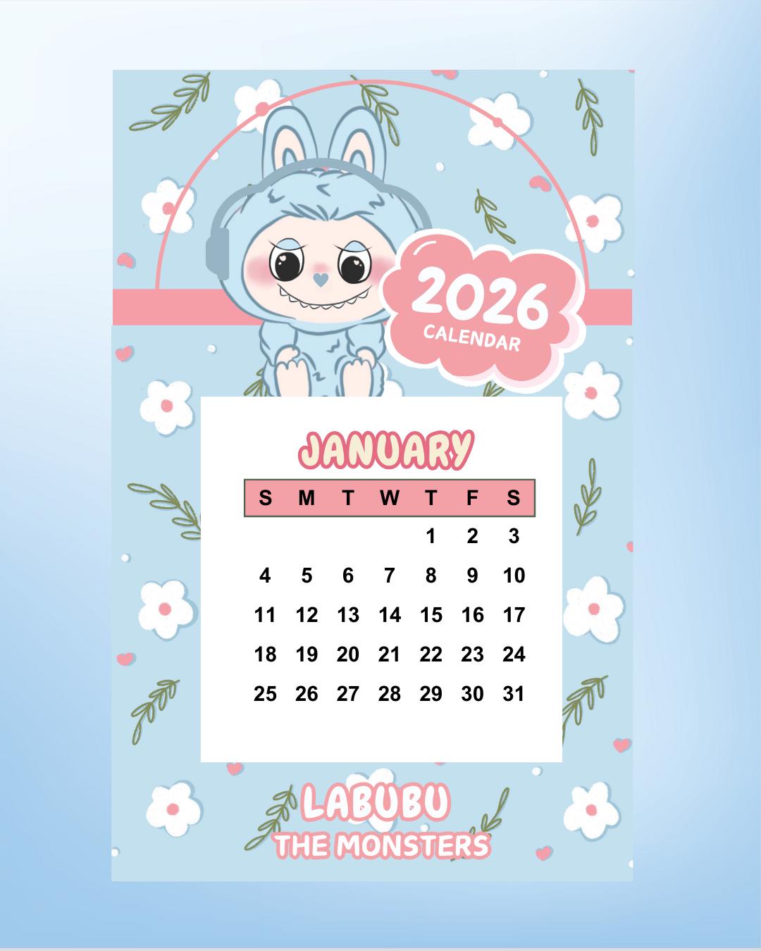 Labubu Magnetic Calendar, the Monsters 2026, New Year Gift, Magnetic ...
