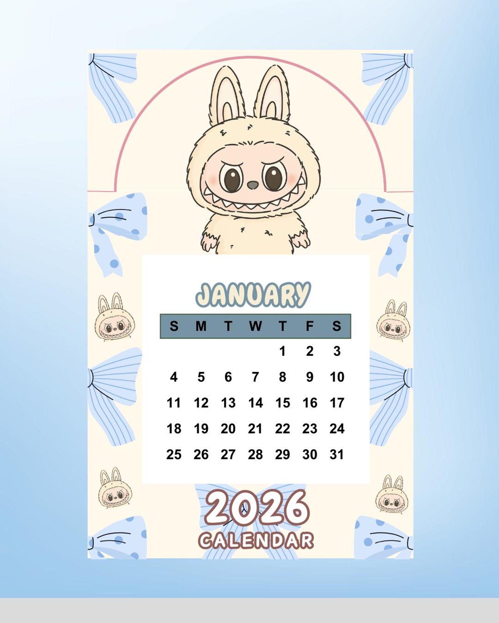 Labubu Magnetic Calendar, the Monsters 2026, New Year Gift, Magnetic ...