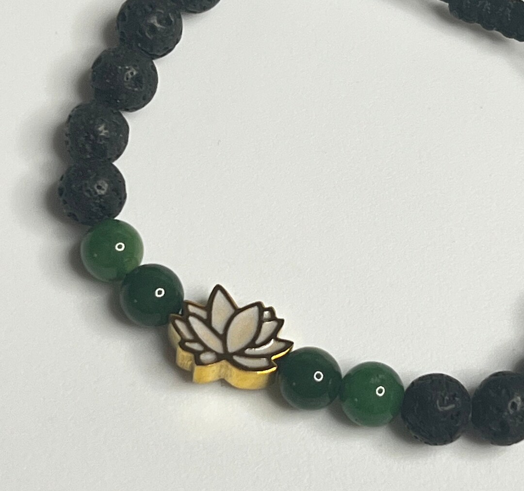 Agust D “d-day” Inspired Lotus Flower Lava Rock Beaded Aromatherapy ...