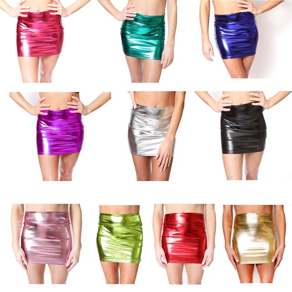Shiny Mini Skirt Etsy
