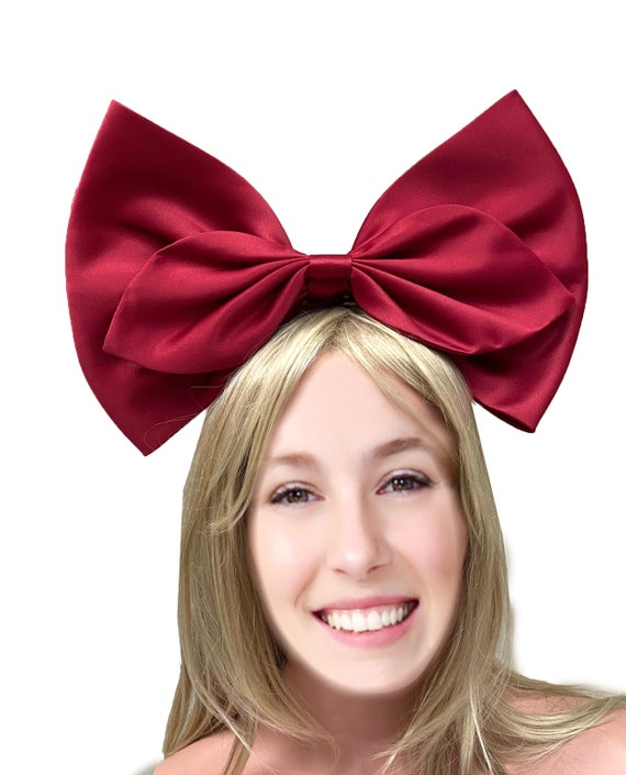 Cute Oversize Big Satin Bow Cosplay Headband Large Hair Pink - Etsy